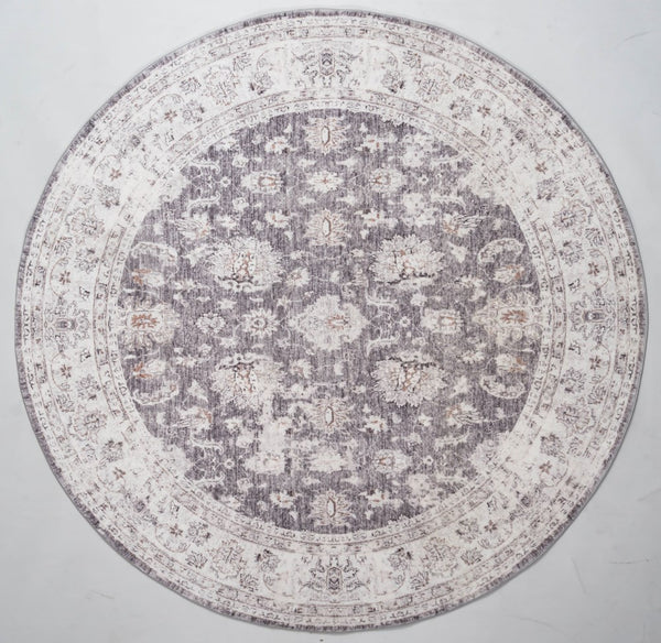 Verve Floral Antique Grey Round Rug – Lost Design Society