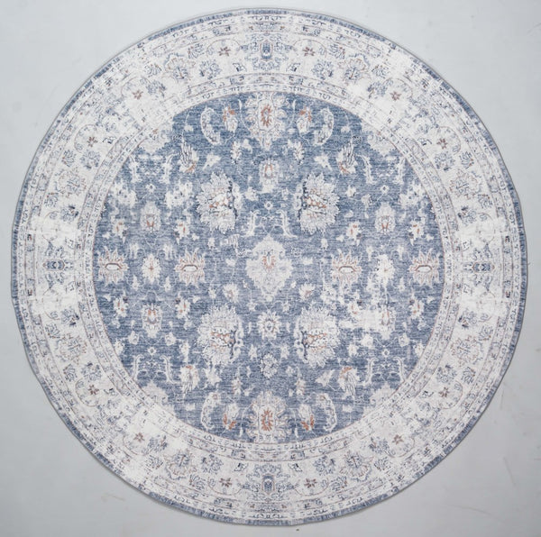 Verve Floral Blue Round Rug – Lost Design Society