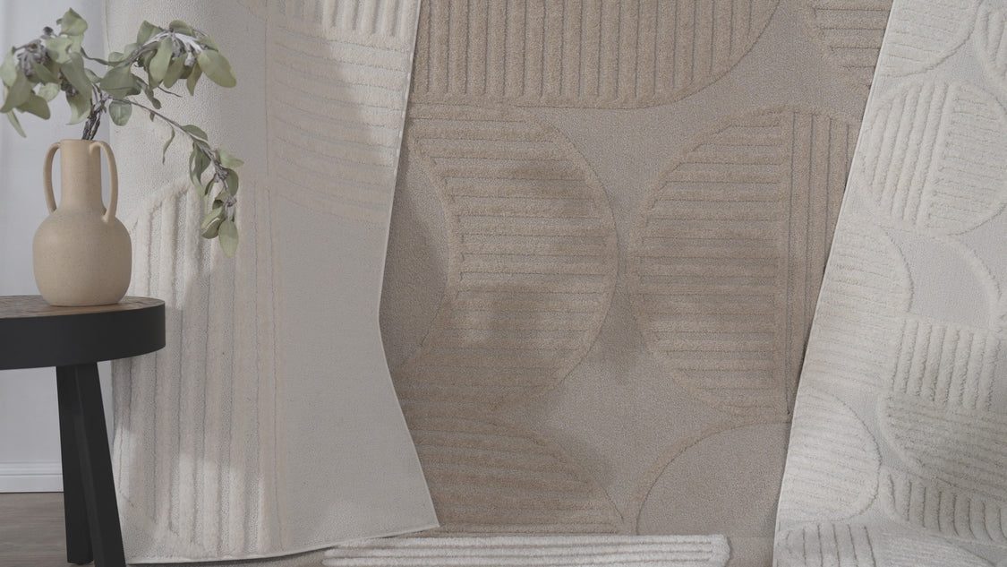 Astria Art Deco Beige & White Rug – Lost Design Society