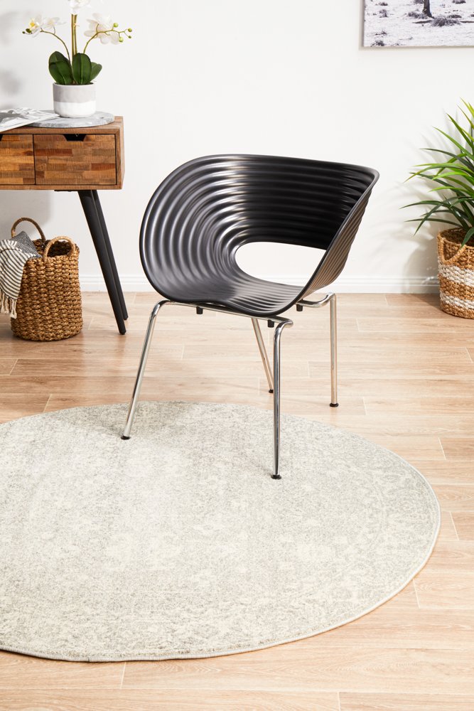 Shine Silver Transitional Round Rug – Lost Design Society