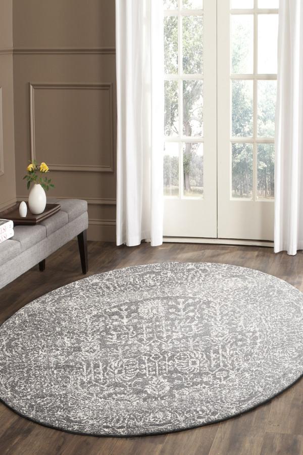 Homage Grey Transitional Round Rug – Lost Design Society