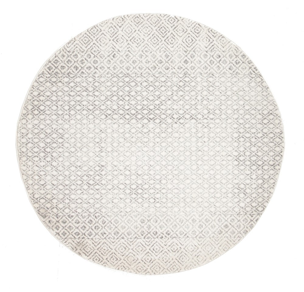 Diamond Grey Transitional Round Rug – Lost Design Society