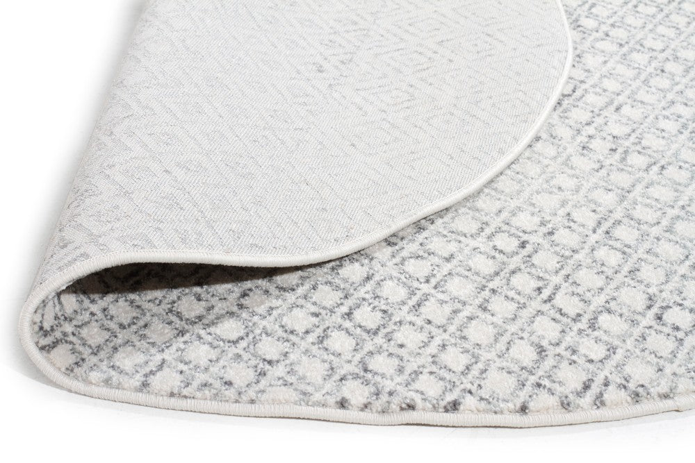 Diamond Grey Transitional Round Rug – Lost Design Society