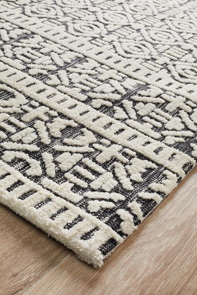 Antalya Ivory Black Transitional Rug – Lost Design Society