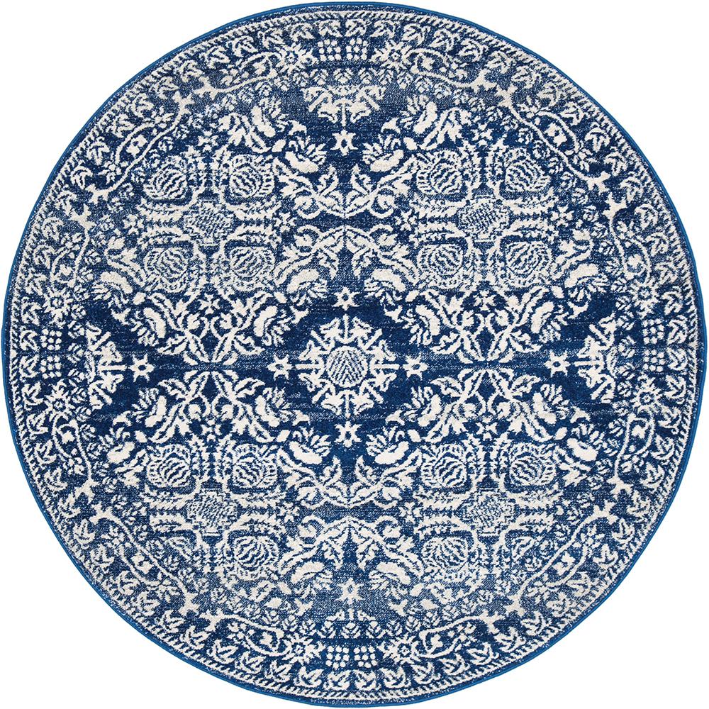 Gwyneth Stunning Transitional Navy Round Rug – Lost Design Society