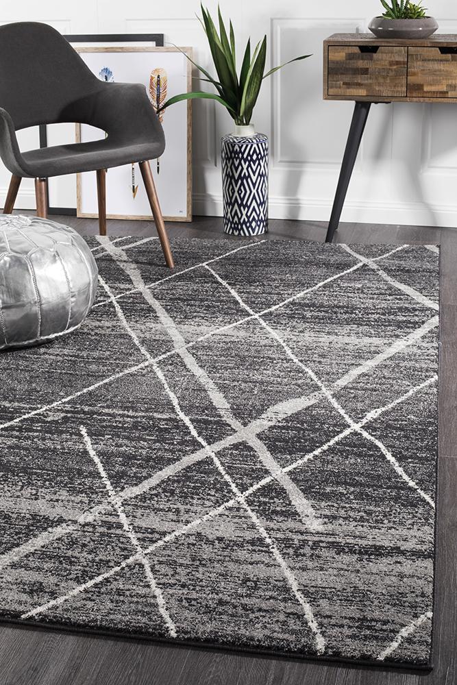 Paradise Charcoal Contemporary Transitional Rug – Lost Design Society