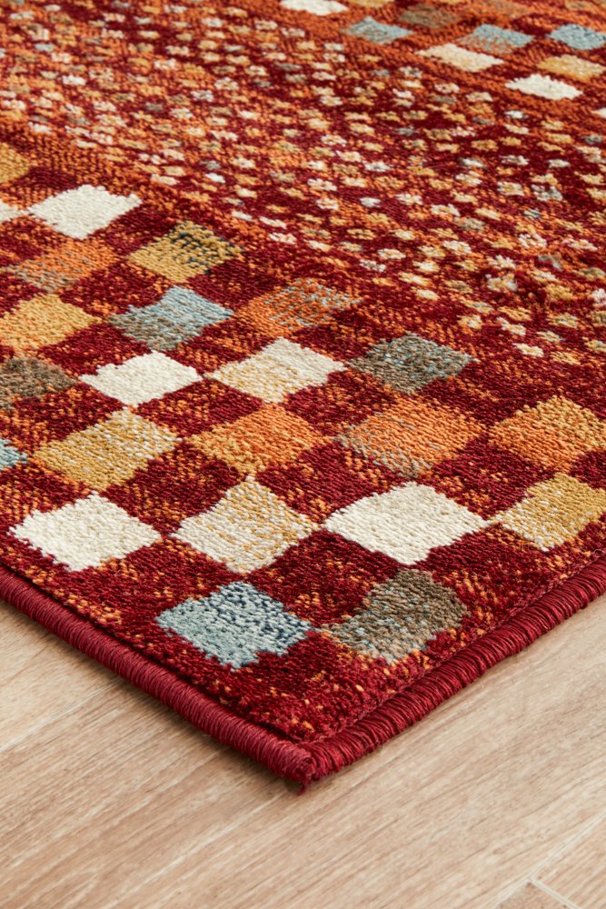 Mayfair Squares Rust Transitional Rug – Lost Design Society
