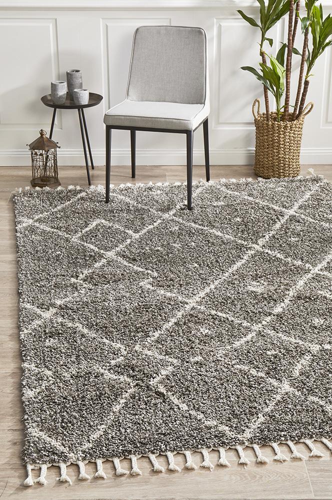 Beni Ourain Inspired Berber Samara Grey Shag Rug – Lost Design Society
